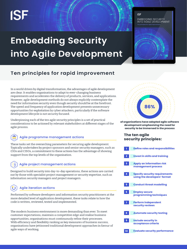 ISF Embedding Security Into Agile Development Executive Summary 2023 ... ISF Embedding Security Into Agile Development Executive Summary 2023 ...