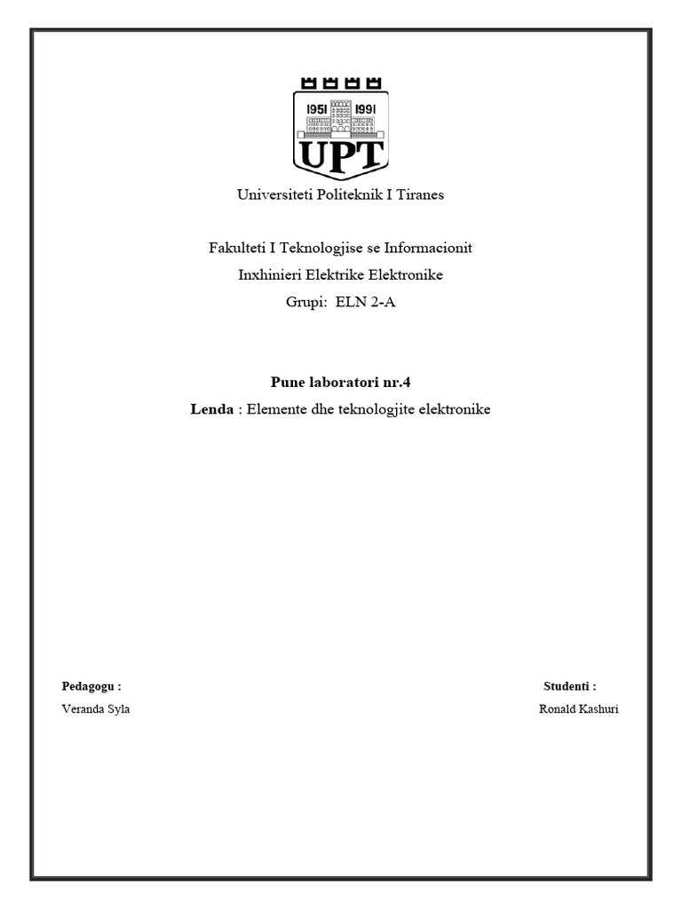 Elemente Elektronike Laborator NR 5 | PDF