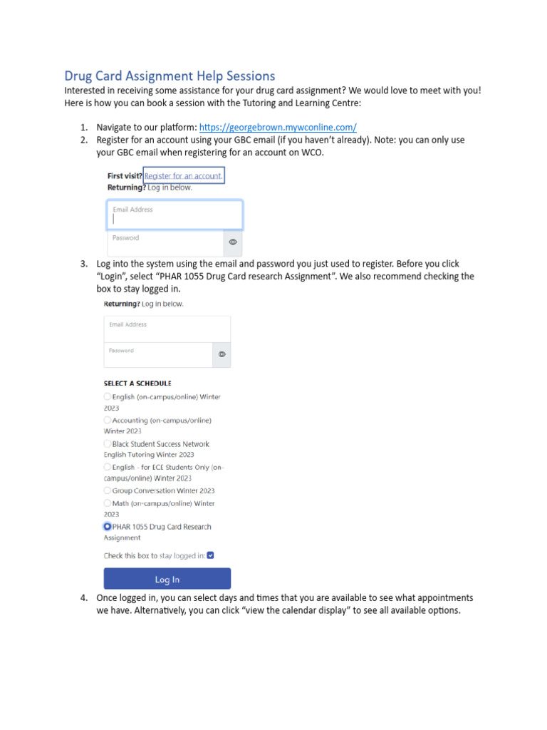 Drug Card Assignment Tutoring Sessions | PDF | Business