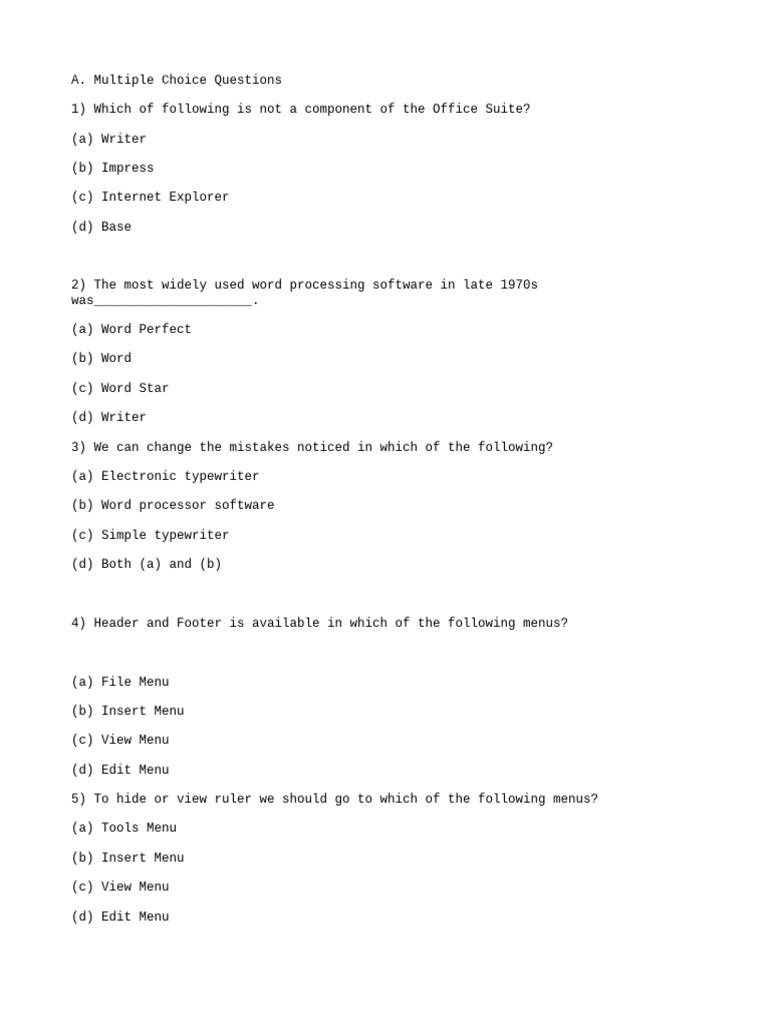 Digital Document MCQ | PDF
