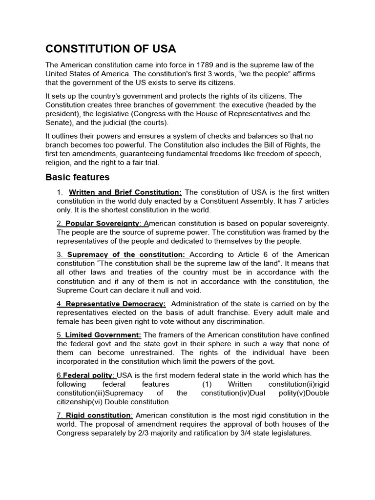 Constitution of Usa | PDF