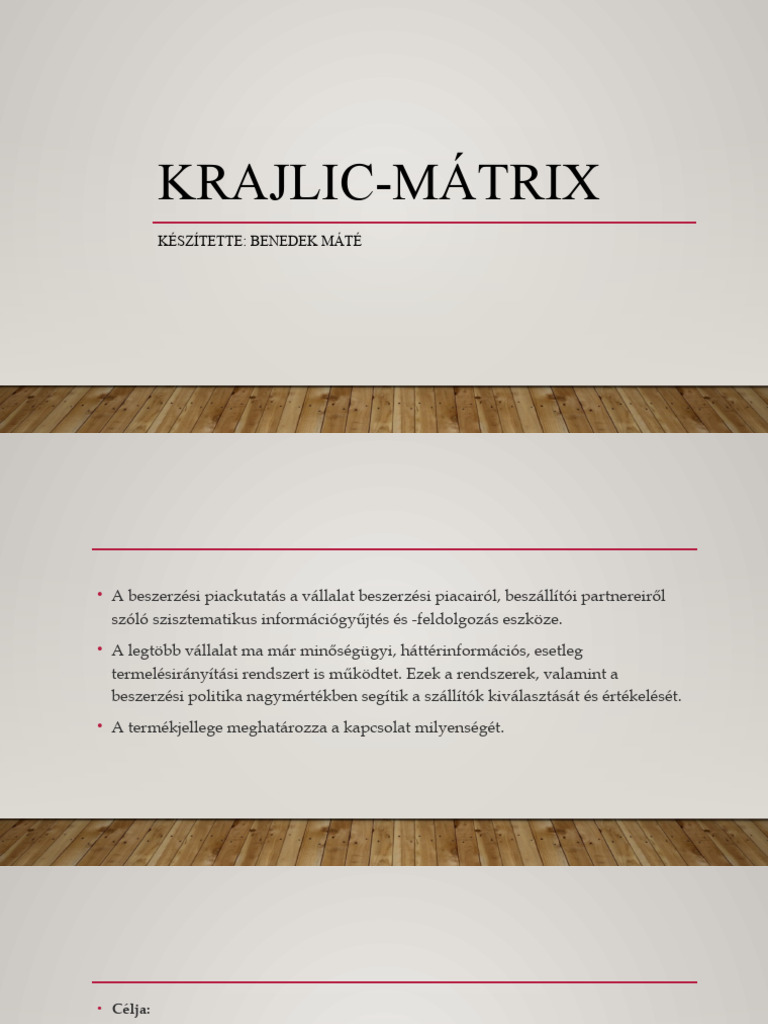 Kraljic Mátrix | PDF