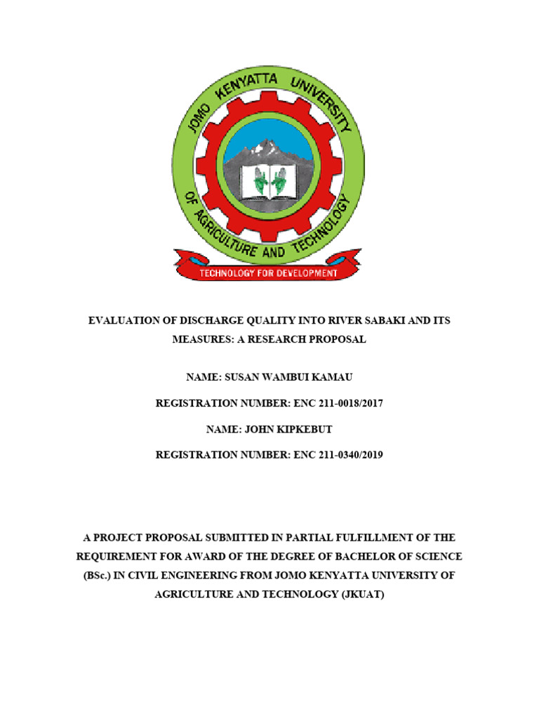 Evaluation of Discharge Quality Into River Sabaki and Its Measures - A ...