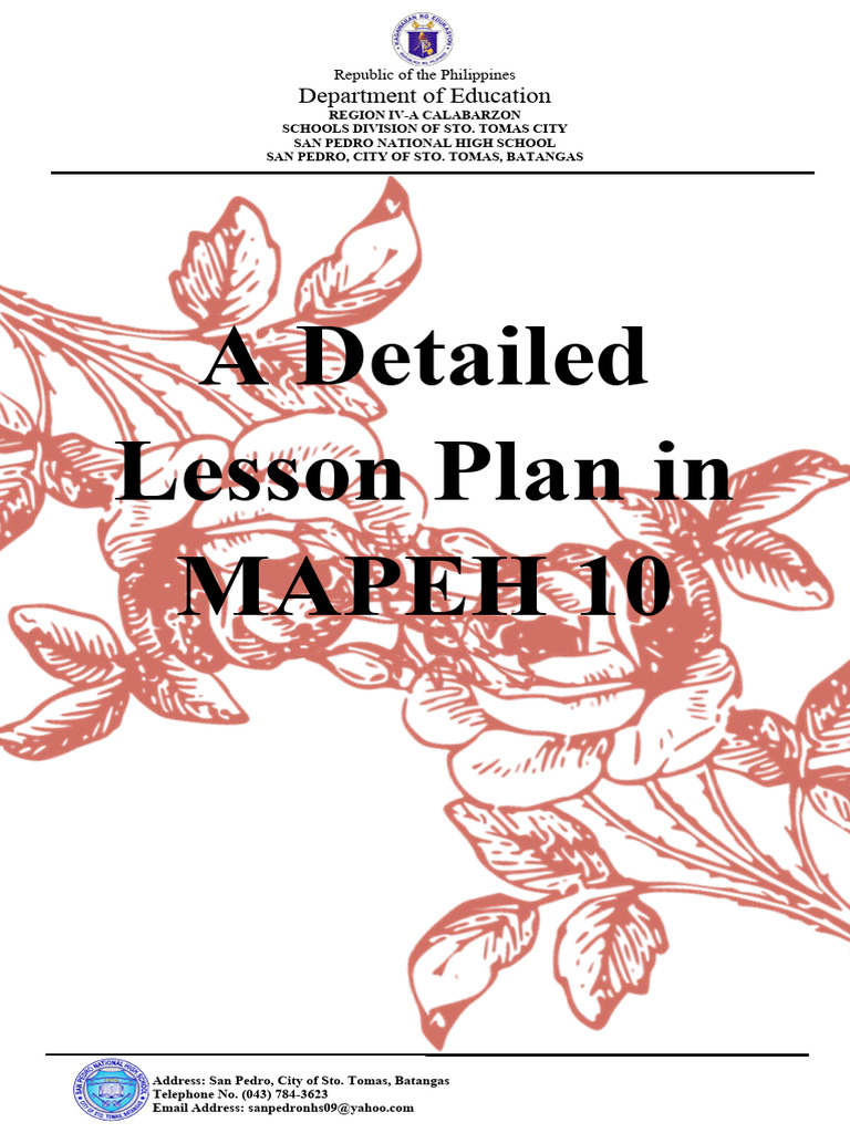 A Detailed Lesson Plan in Pe 10 | PDF