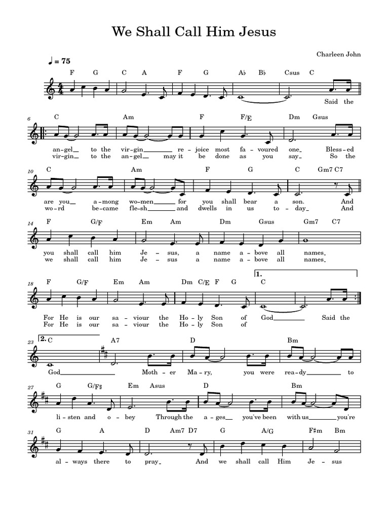 We Shall Call Him Jesus | PDF