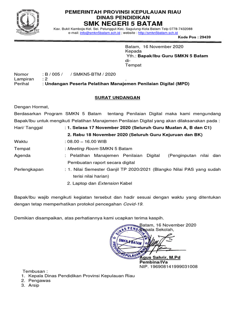 Surat Undangan Peserta MPD | PDF