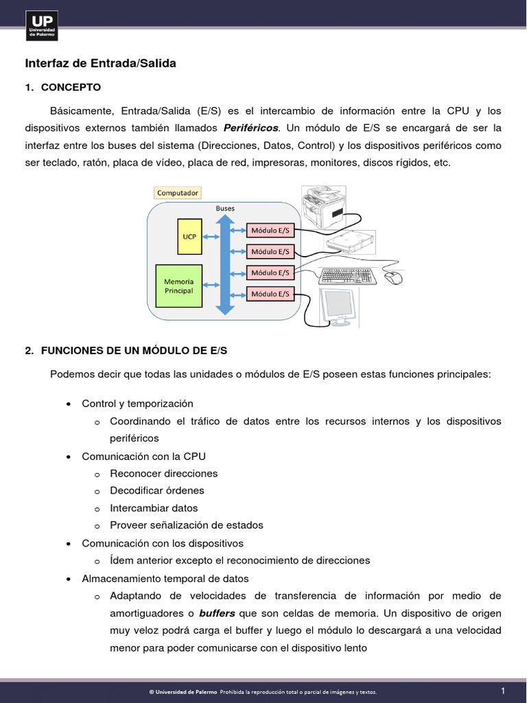 Unidad Entrada Salida | PDF | De entrada y salida | Periférico