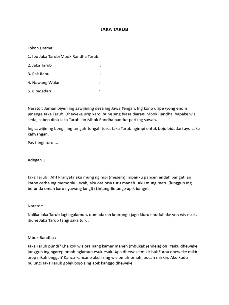 Naskah Jaka Tarub | PDF