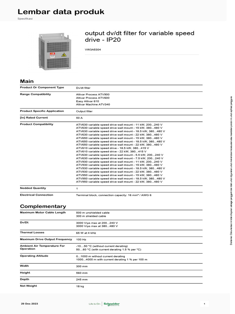 Schneider Electric - Altivar-Process-ATV600 - VW3A5304 | PDF ...