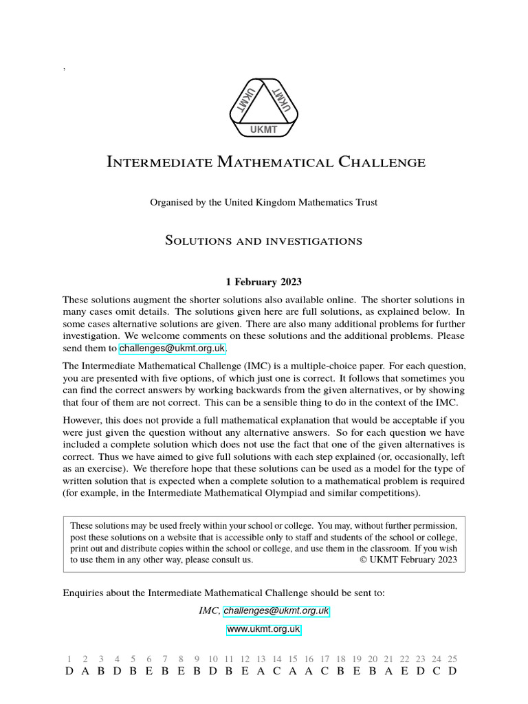 IMC 2023 Extended Solution | PDF | Area | Triangle