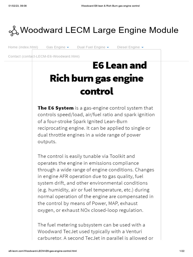 Woodward E6 Gas Engine Control System | PDF | Manufactured Goods ...