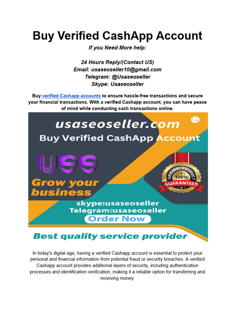 Buy Verified CashApp Account | PDF | Authentication | Pay Pal