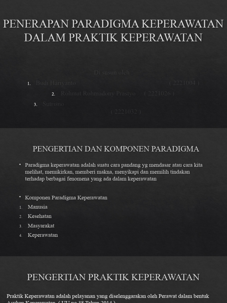 Pok 4 Penerapan Paradigma Keperawatan Dalam Praktik Keperawatan | PDF | Pengembangan Diri ...