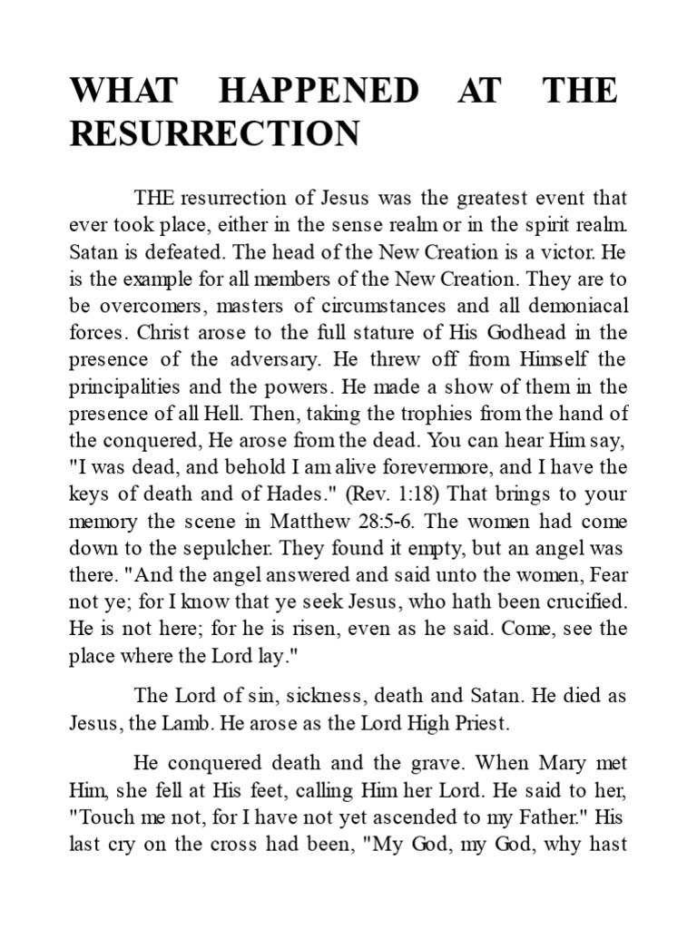 What Happened at The Resurrection | PDF | Philosophy