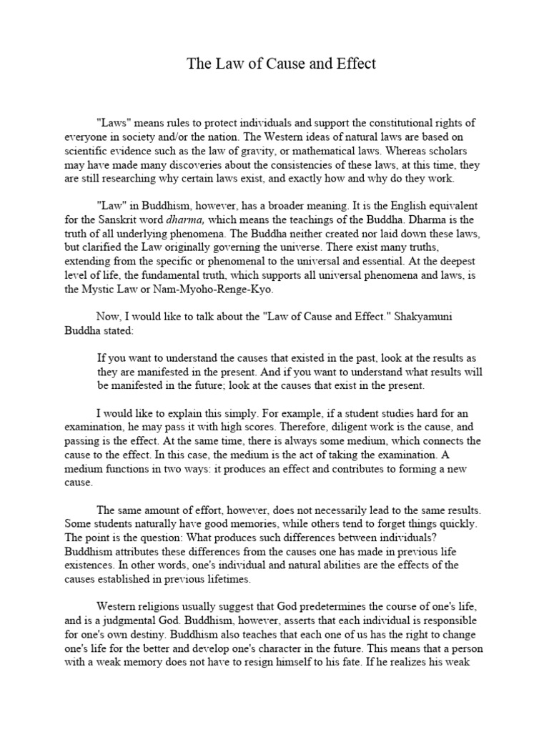 The Law of Cause and Effect | PDF