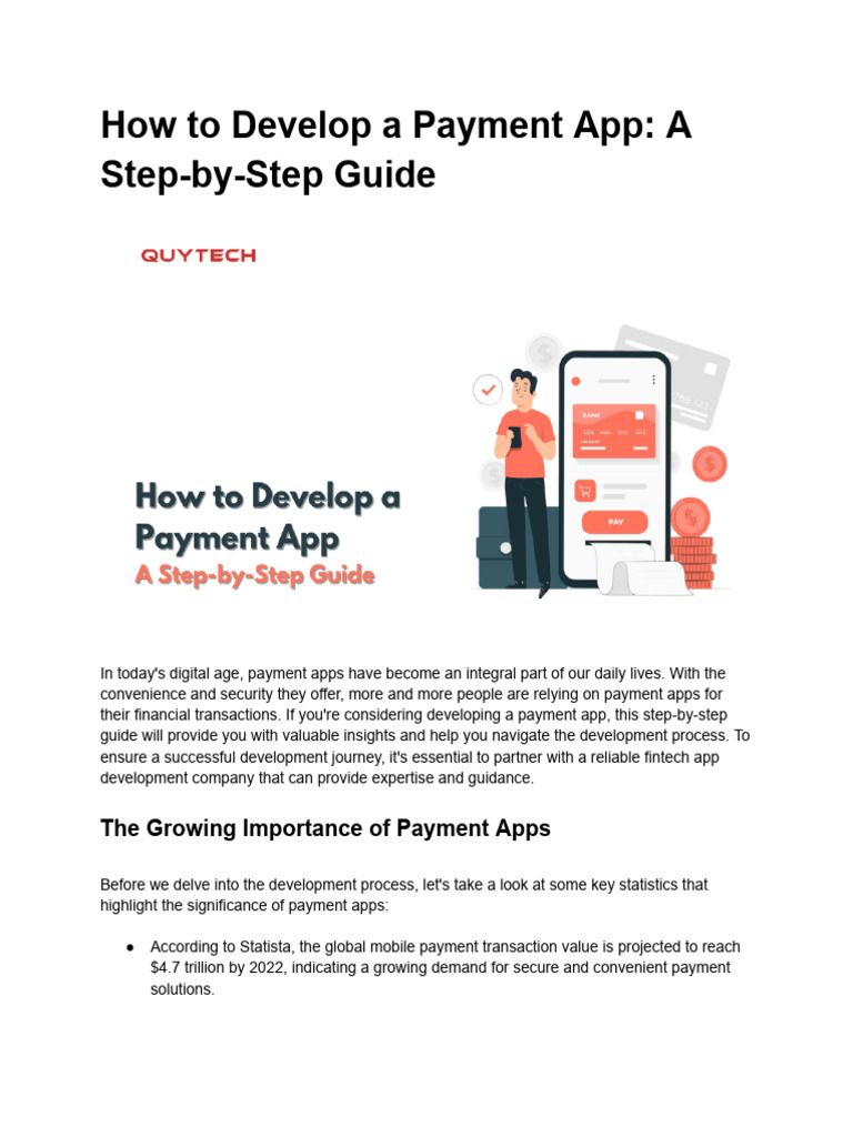 How To Develop A Payment App: A Step-By-Step Guide | PDF | Mobile App ...