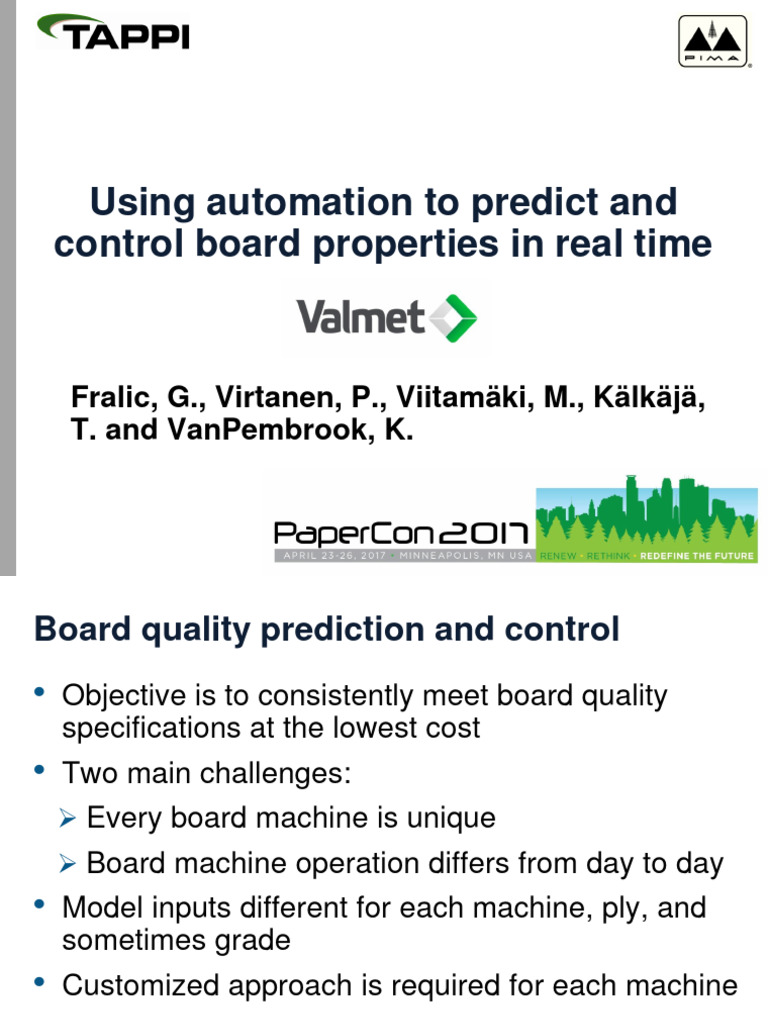 Valmet - Using Automation To Predict and Control Board Properties in ...