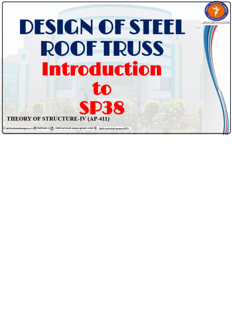 L-2 Design of Steel Roof Truss As Per SP38888 | PDF | Truss | Beam (Structure)