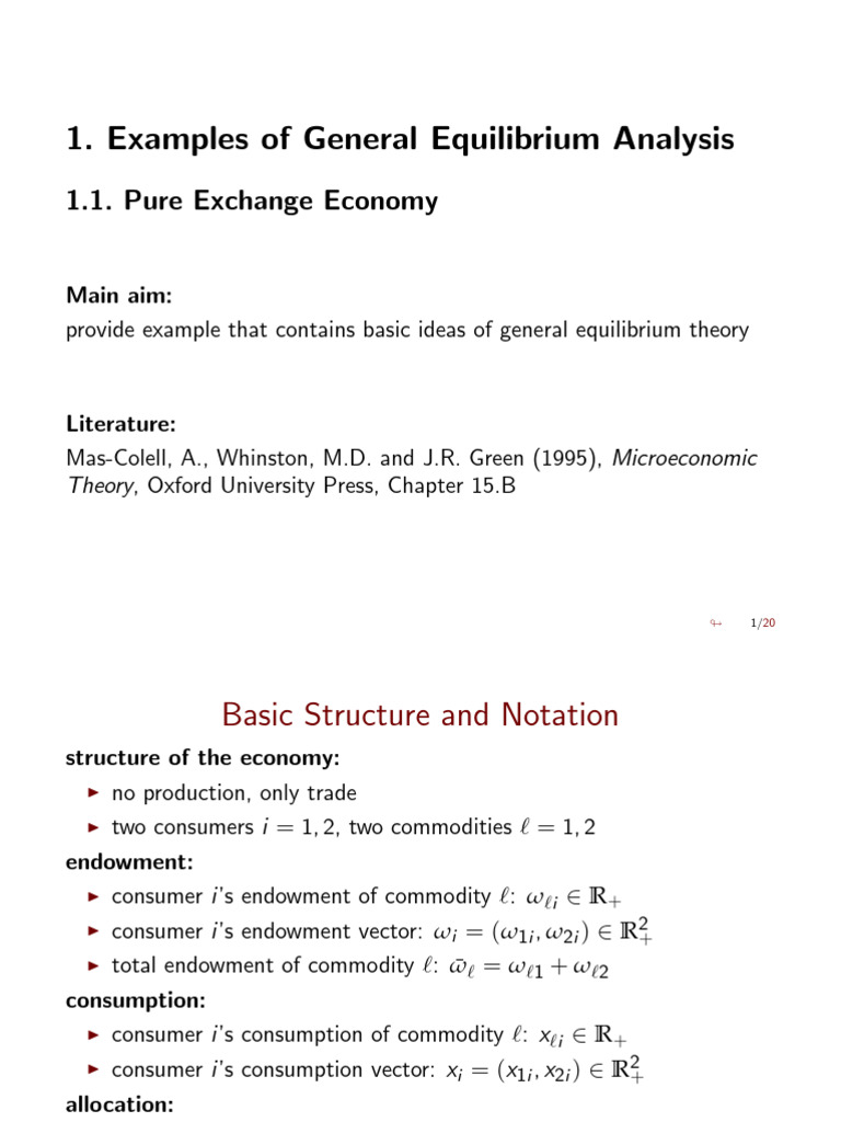 GradMicro Pure Exchange Slides | PDF | Welfare Economics | Pareto ...