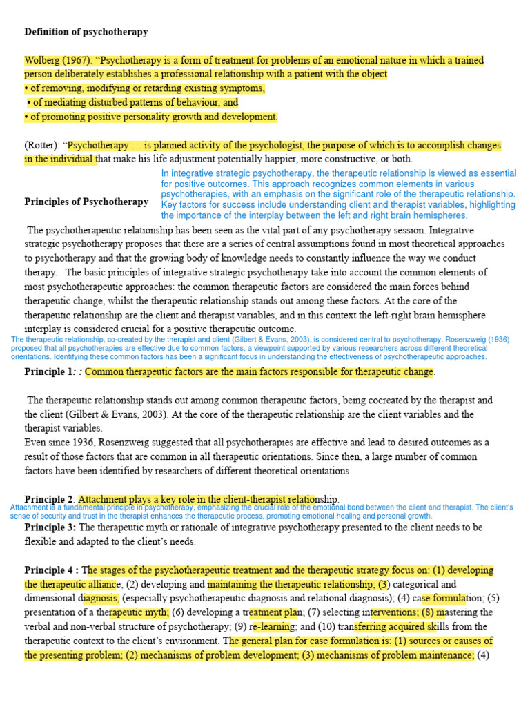 Goals and Principles of Psychotherapy | PDF | Psychotherapy | Therapy