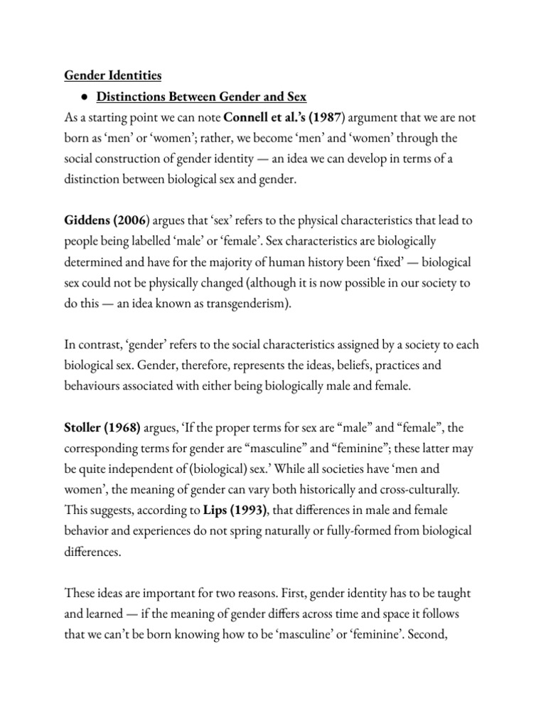 Gender Identities Pdf