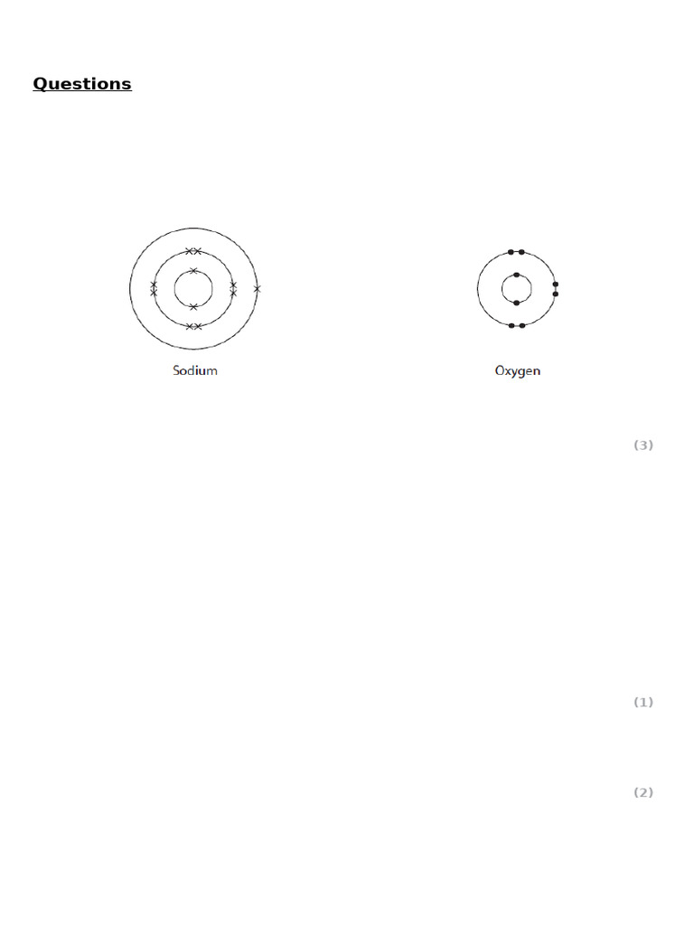 Sodium Oxide and Ionic Compounds Exam Questions | PDF | Teaching ...