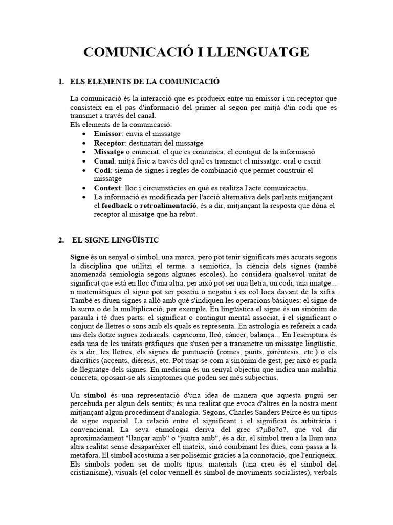 COMUNICACIÓ I LLENGUATGE + Tipus de text | PDF