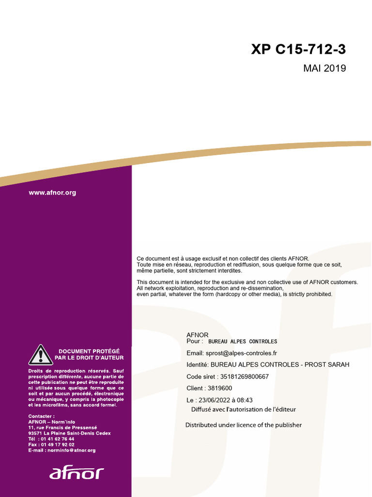 XP C15-712-3 Mai 2019 Installations Photovoltaïques Avec Dispositif de Stockage Et Raccordées À ...