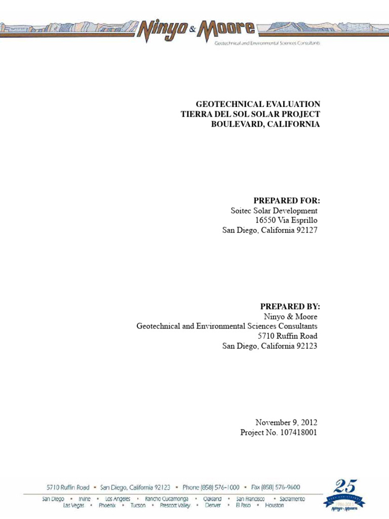 Geotechnical Report for Solar Project | PDF | Geotechnical Engineering ...