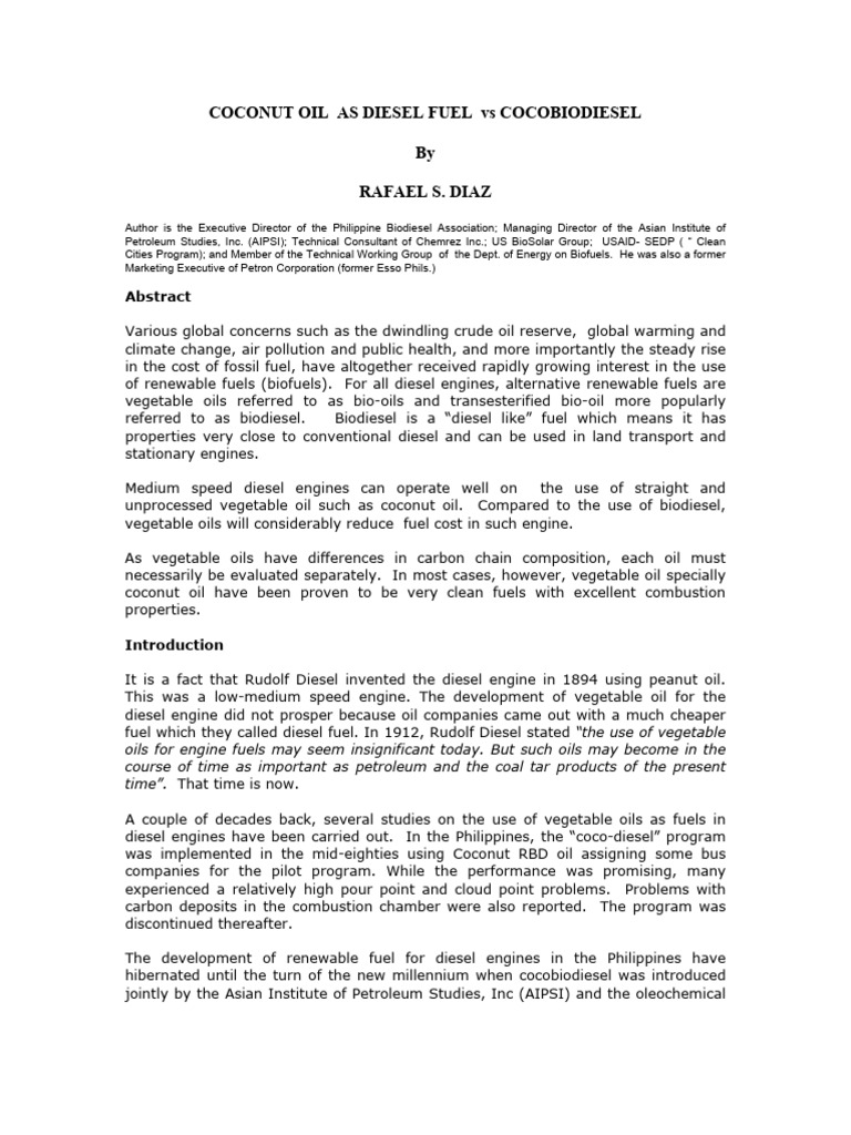 Coconut Biodiesel | PDF