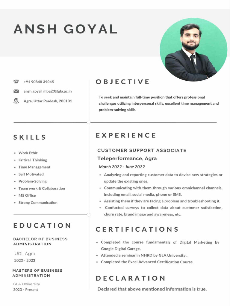 Ansh Goyal CV | PDF
