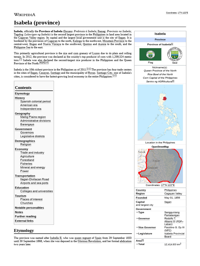Isabela Province Overview and Insights | PDF