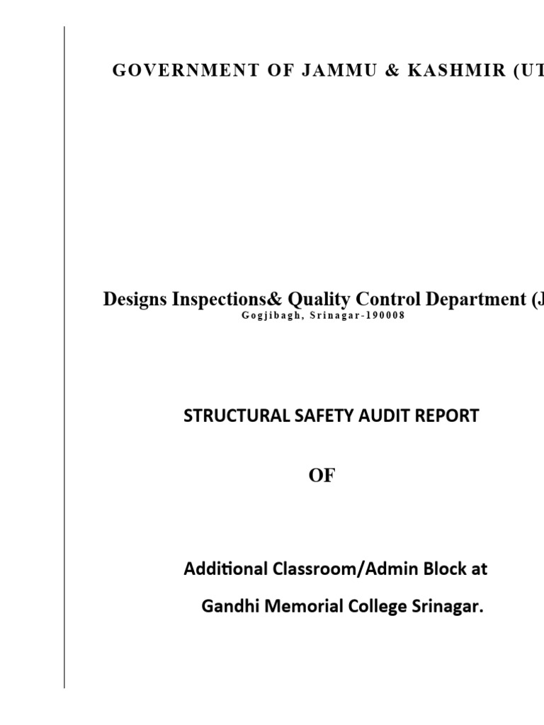 Final Report of Gandhi College Safety Audit | PDF