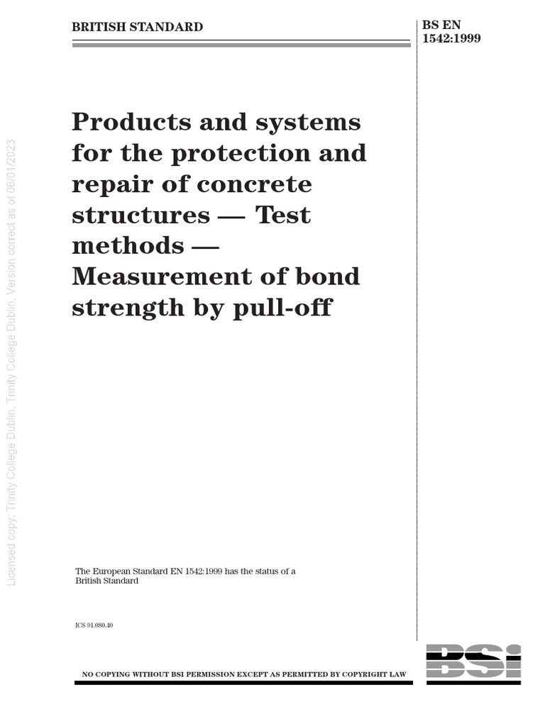 BS EN 1542-1999-Products and Systems For The Protection and Repair of ...