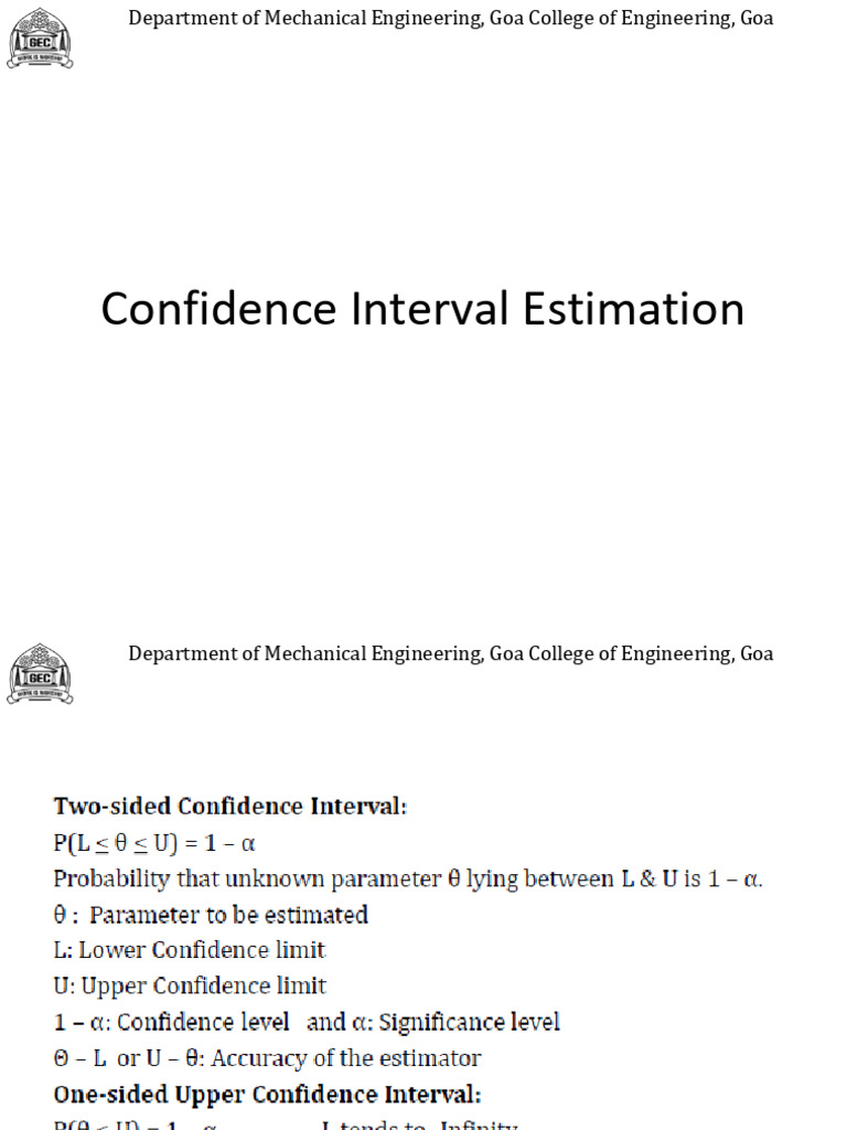 Confidence Interval Estimation Guide | PDF | Confidence Interval | Estimator