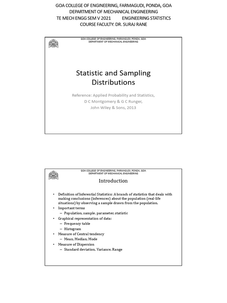 Statistic and Sampling Distributions | PDF | Statistics | Chi Squared Distribution