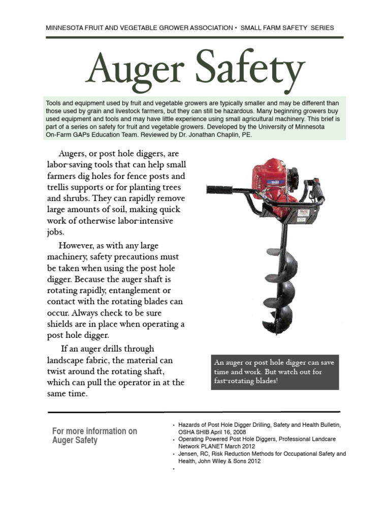 Auger Safety | PDF | Farmer | Agriculture