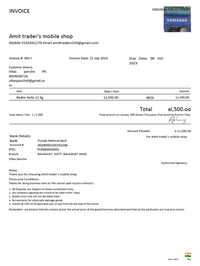 Invoice: Original For Recipient | PDF