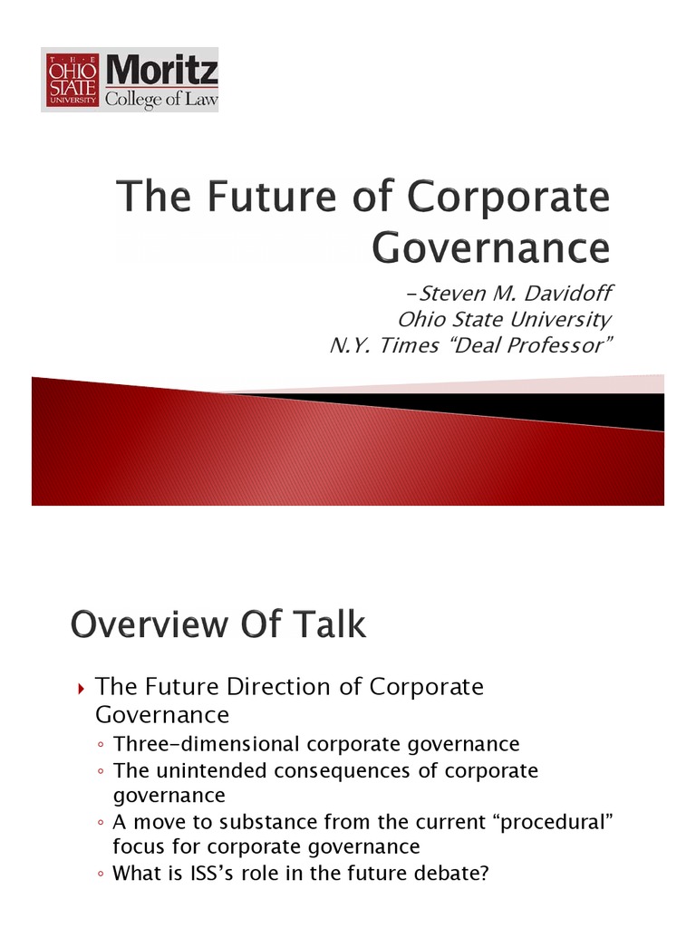 The Future of Corporate Governance | PDF | Corporate Governance | Hedge ...