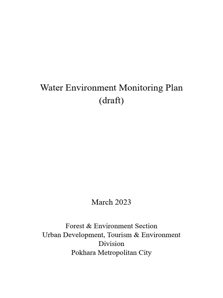 Draft Water Environment Monitoring Plan 20230322 | PDF