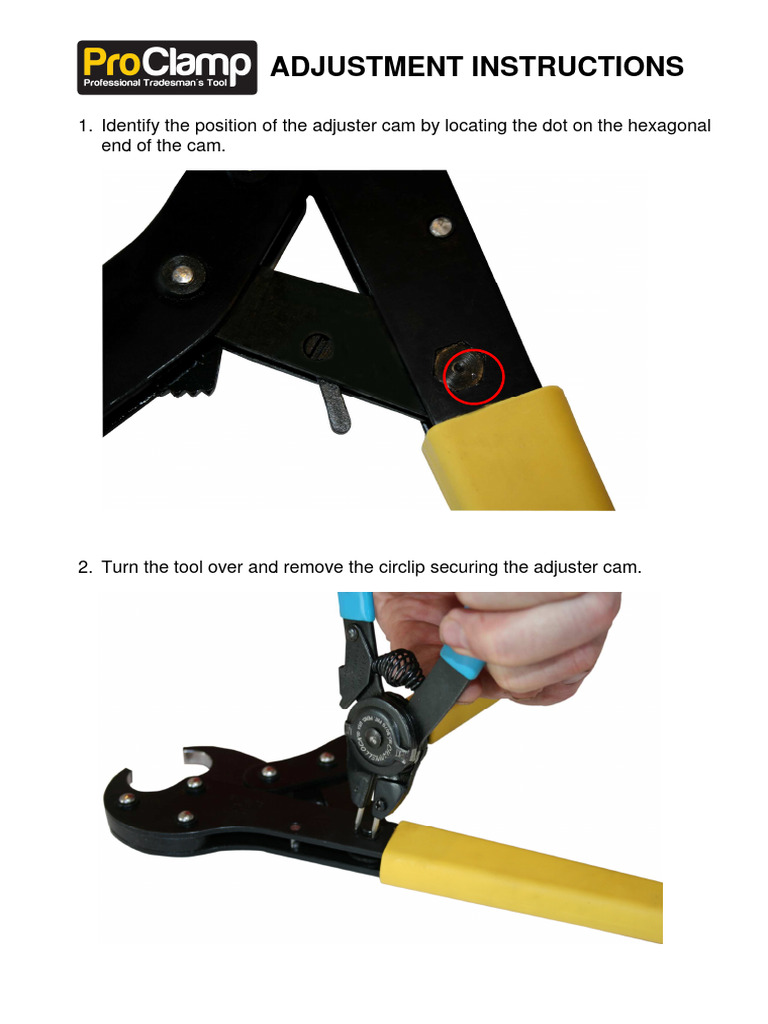 ProClamp Tool Adjustment Instructihbons 201010 | PDF | Home & Garden