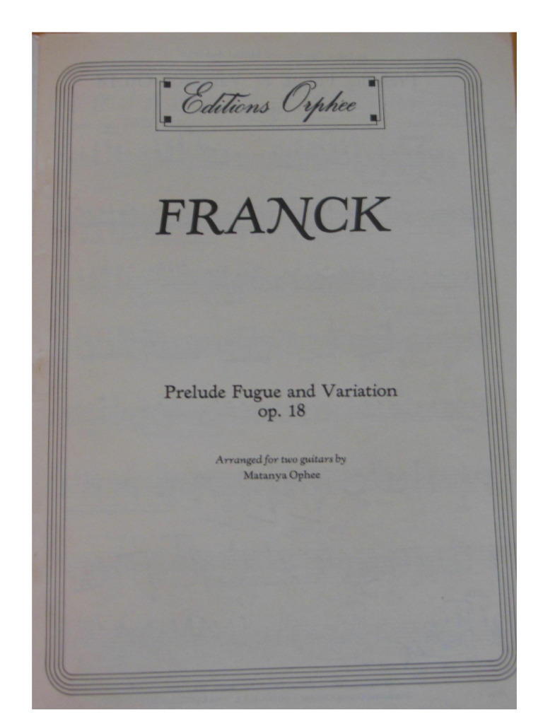 Cesar Franck Prelude Fugue and Variation Op 18 PDF | PDF