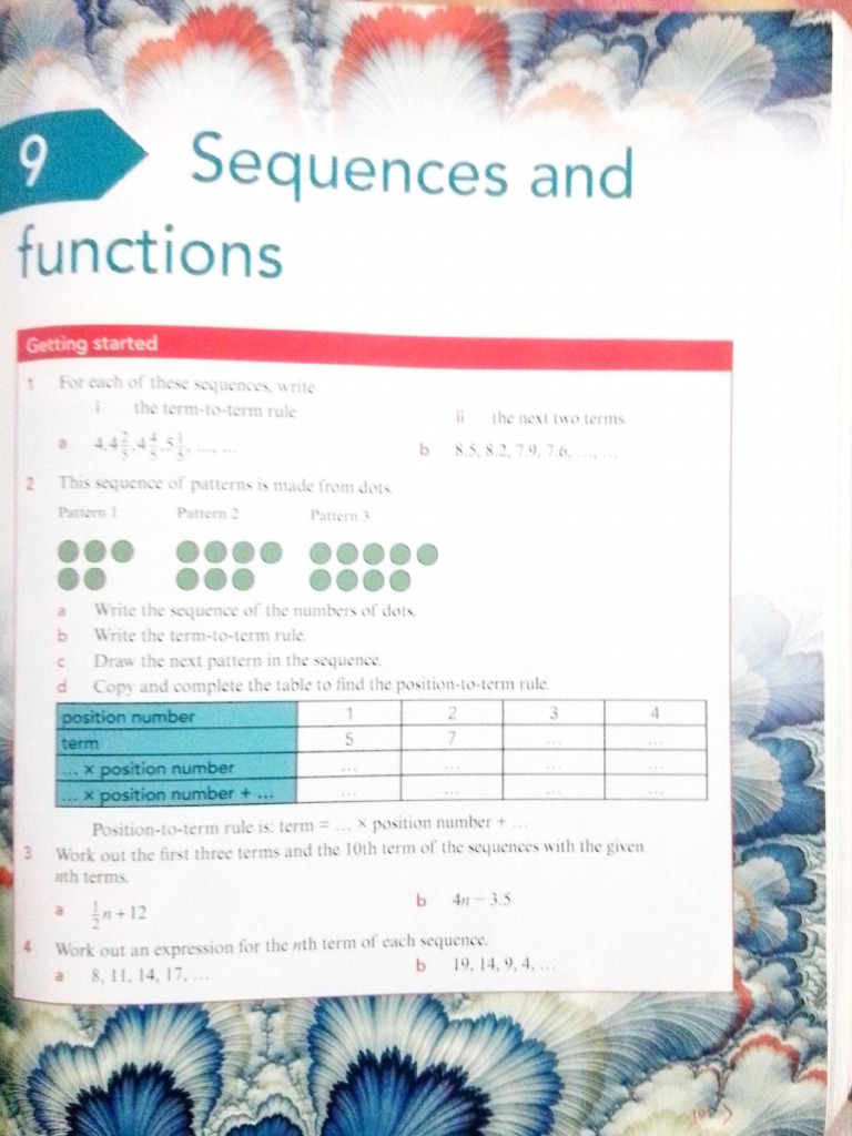 Maths - Chapter 9 - Sequences and Functions | PDF | Algebra | Nonlinear ...