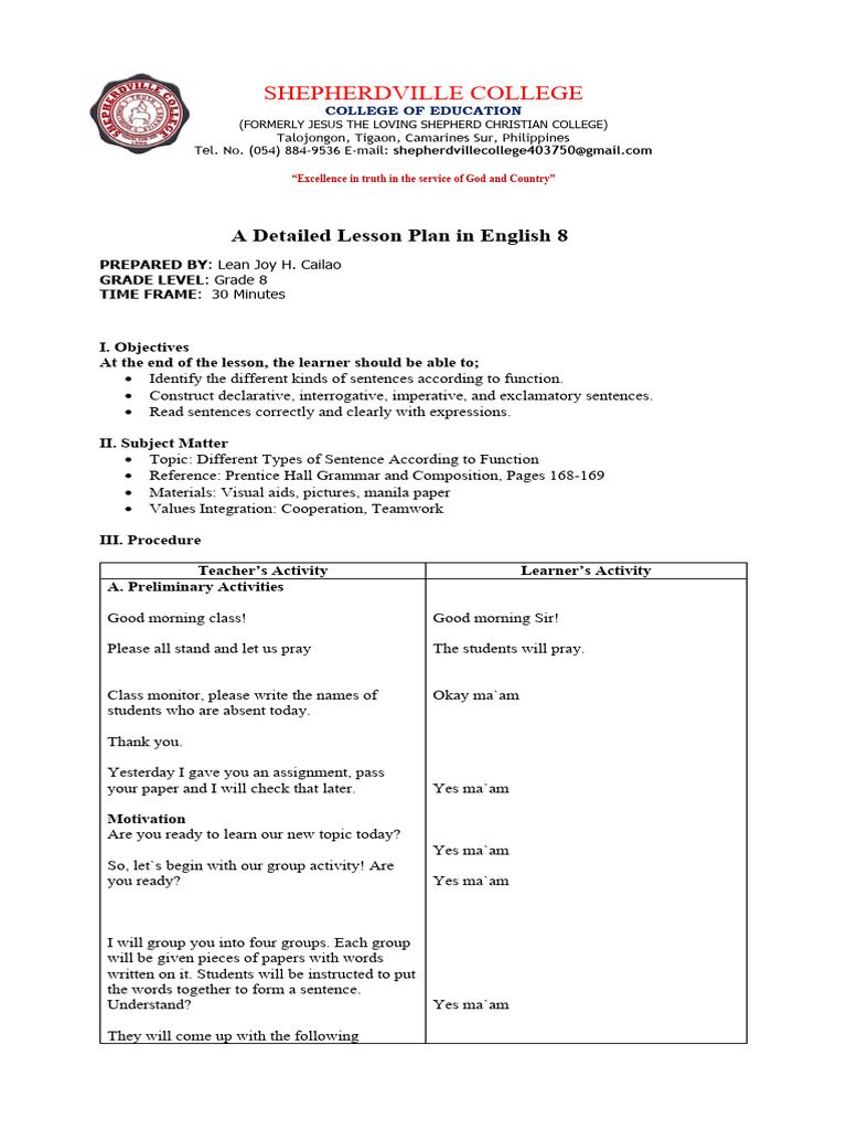 DLP Types of Sentences | Download Free PDF | Question | Sentence (Linguistics)