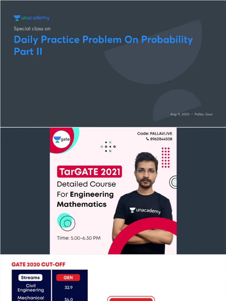 Daily Practice Problem On Probability Part II No Anno | PDF