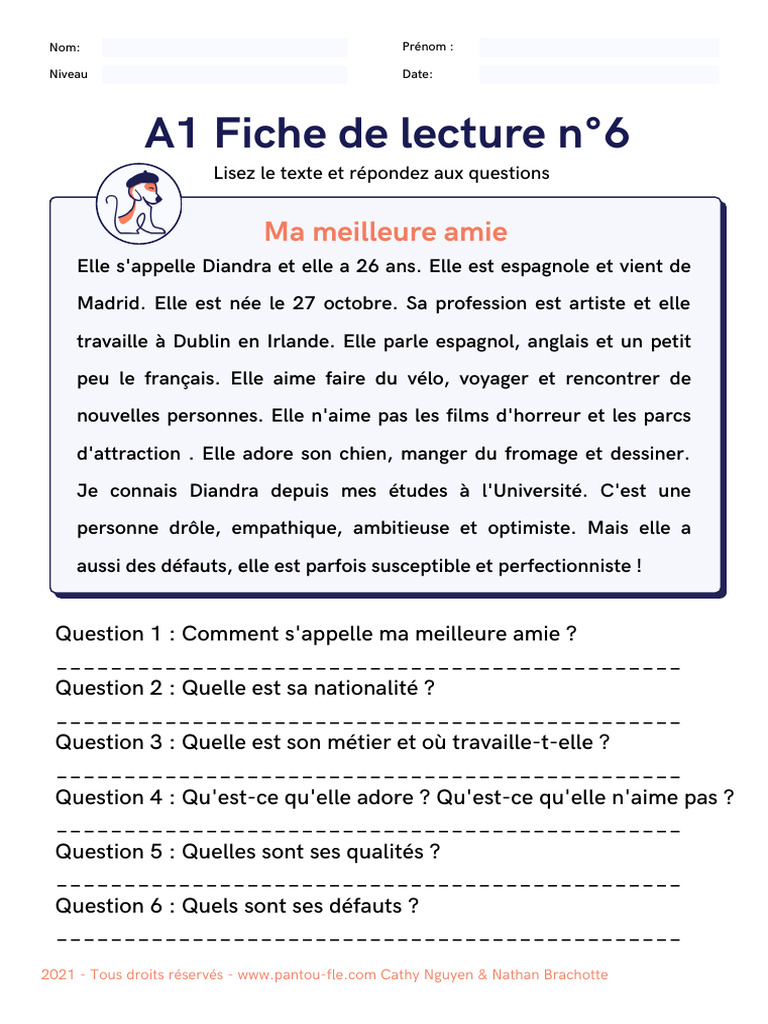 A1 - CE - Ma Meilleure Amie | PDF