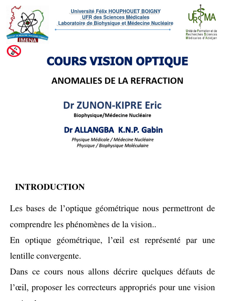 Bases de la réfraction en optique | PDF