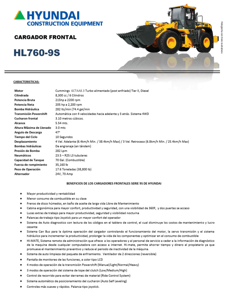 Cargador Frontal HL760 9S | PDF