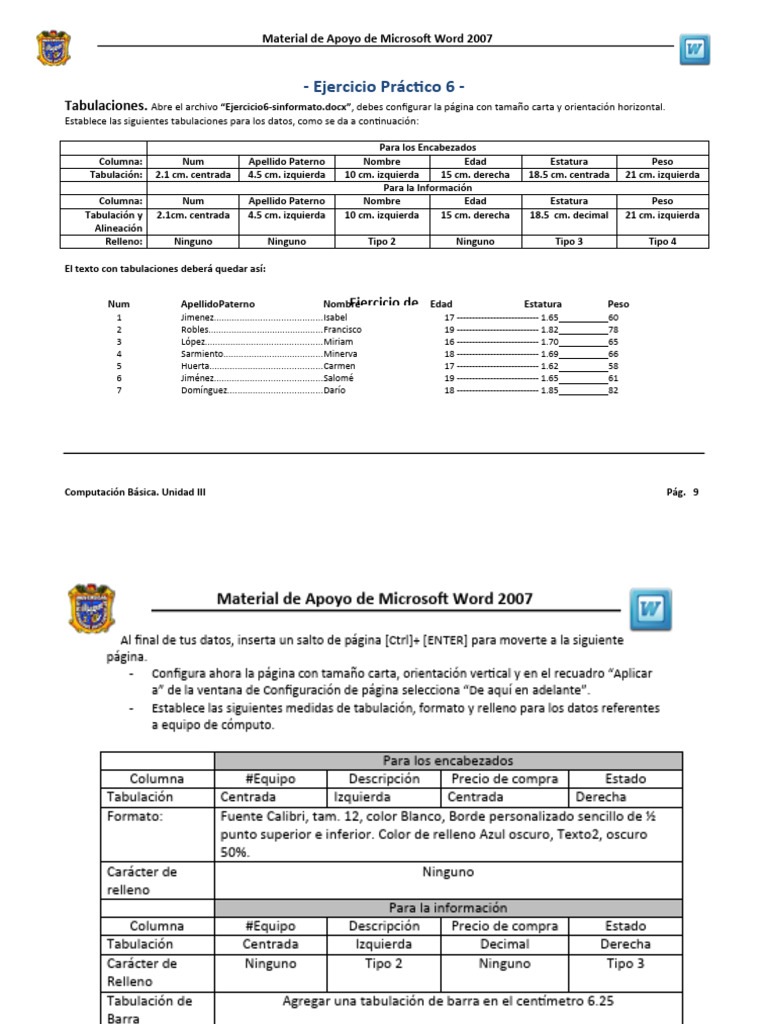 Ejercicio6 Tabulaciones | PDF