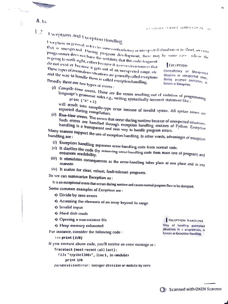 Exception Handling | PDF